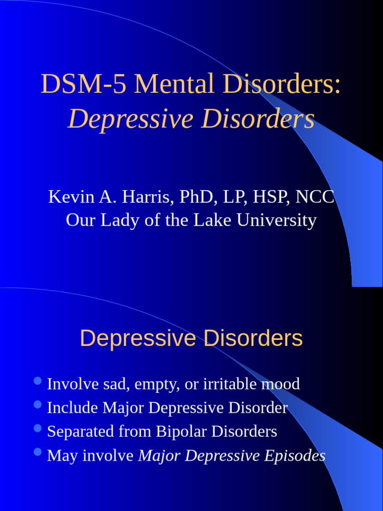 DSM-5 Depressive Disorders Overview | PDF | Major Depressive Disorder ...