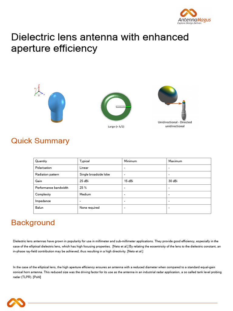 Enhanced Dielectric Lens Antenna Design | PDF | Antenna (Radio ...