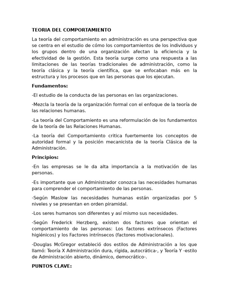 Teoria Del Comportamiento | PDF | Motivación | Motivacional