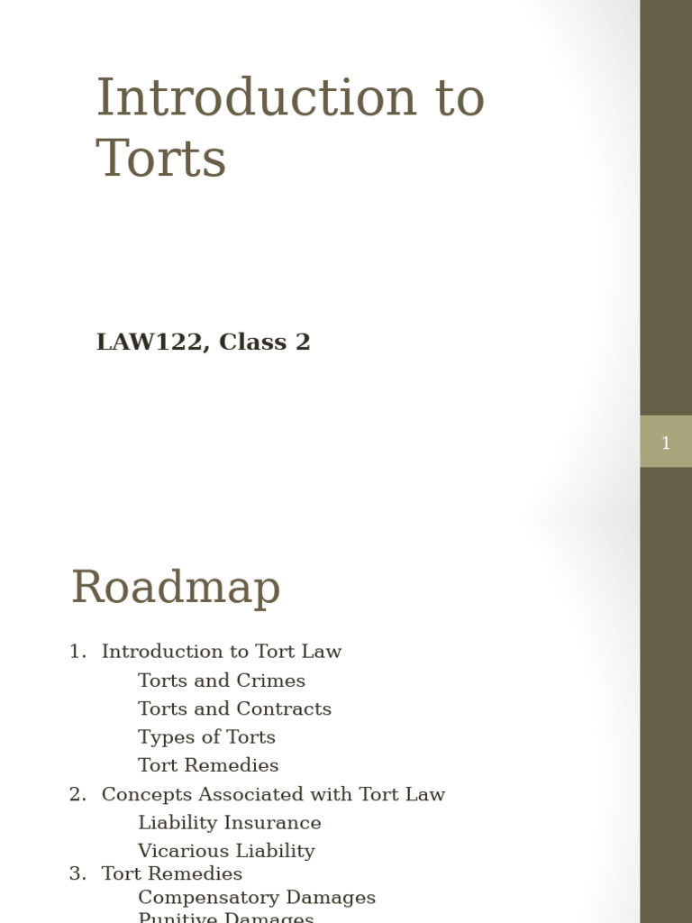 Introduction to Tort Law Concepts | PDF | Tort | Legal Liability