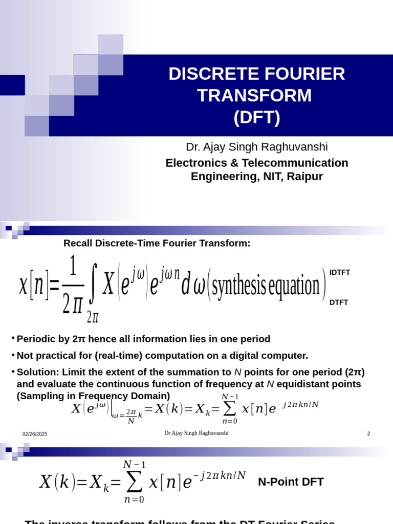 Discrete Fourier Transforml14s - S | PDF | Discrete Fourier Transform ...
