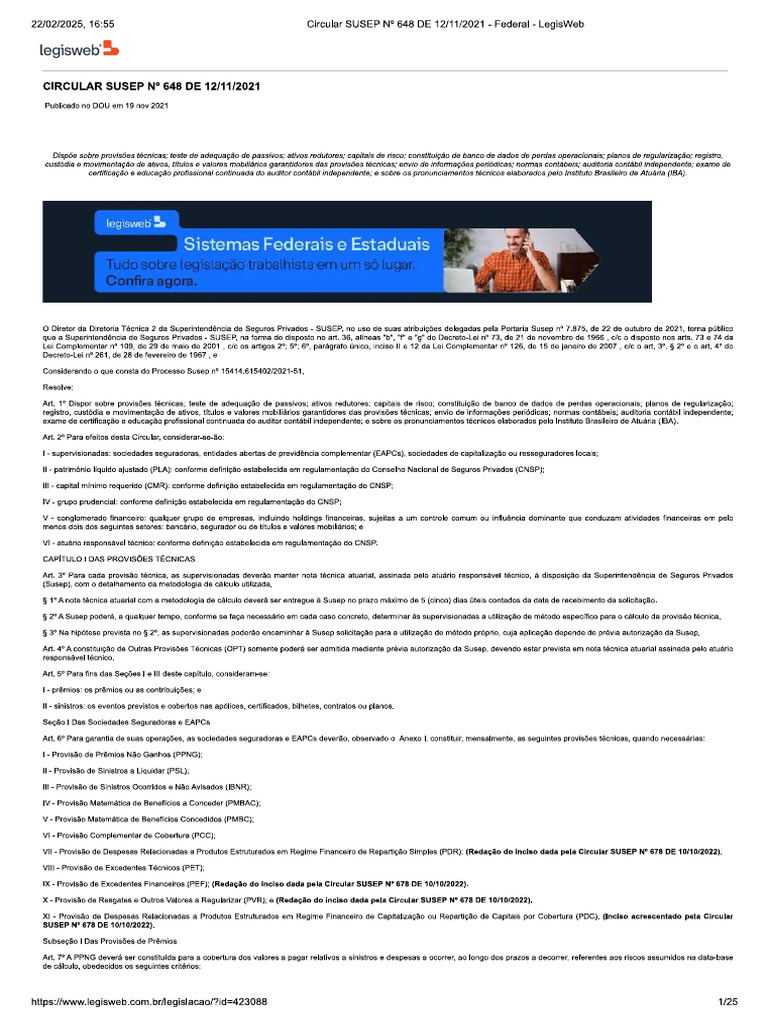 Circular SUSEP N 648.2021 e Suas Alteracoes | PDF