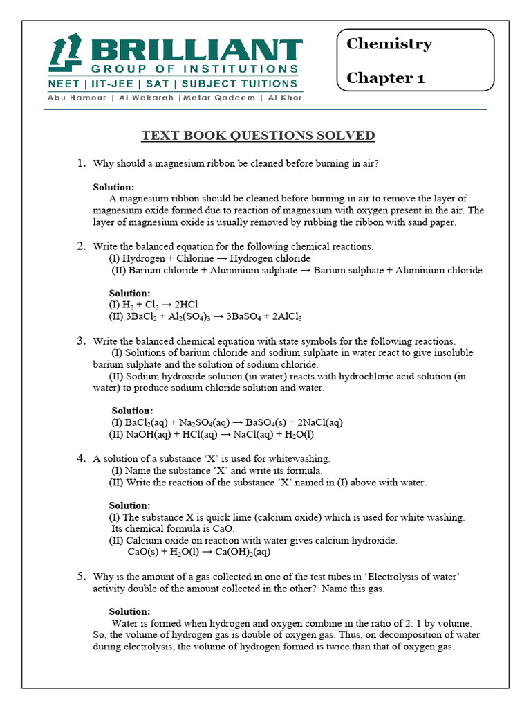 Chemistry-chemical reaction | PDF | Redox | Chemical Reactions