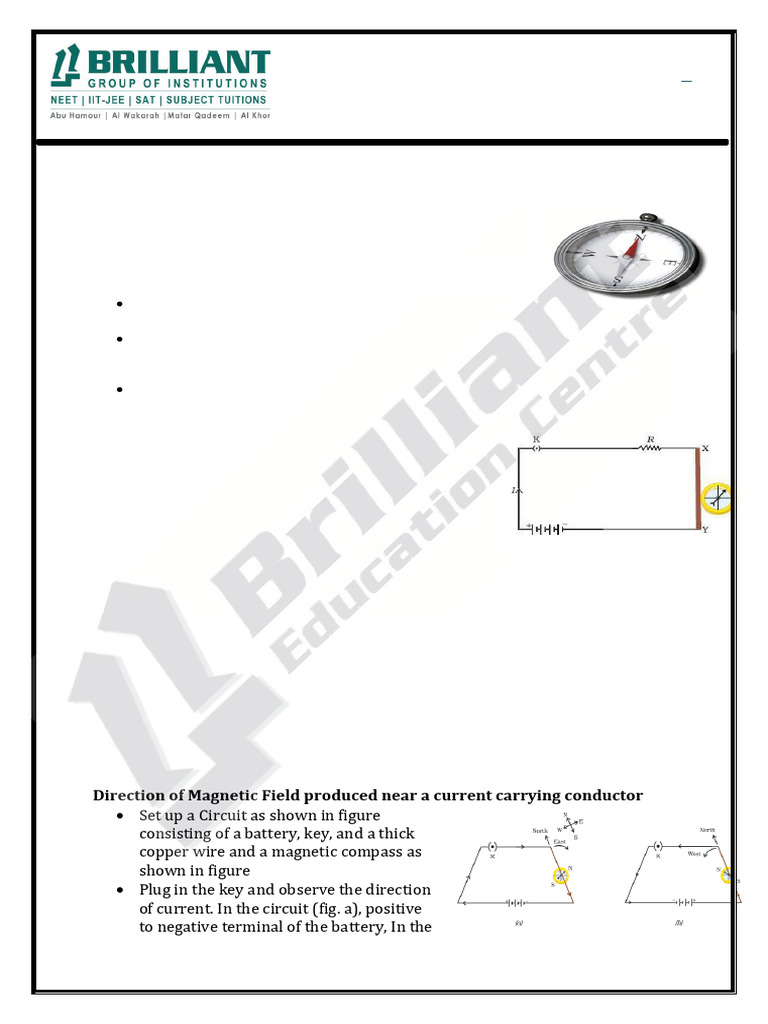 physics-MAGNETIC EFFECT OF ELECTRIC CURRENT | PDF | Electromagnetic Induction | Alternating Current