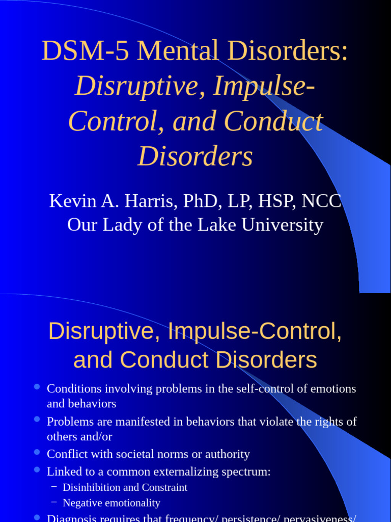 DSM-5 Disruptive & Conduct Disorders | PDF | Antisocial Personality ...