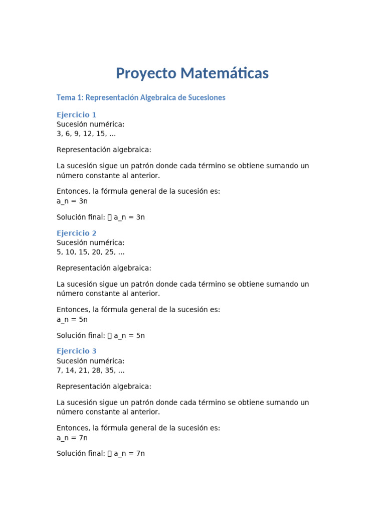 Proyecto Matematicas Completo | PDF