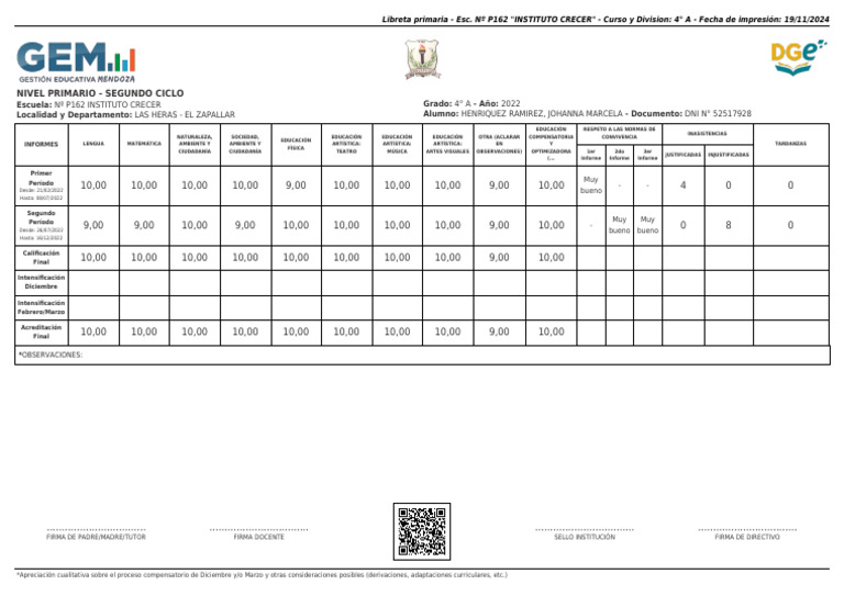Libreta Primaria | PDF | Aprendizaje