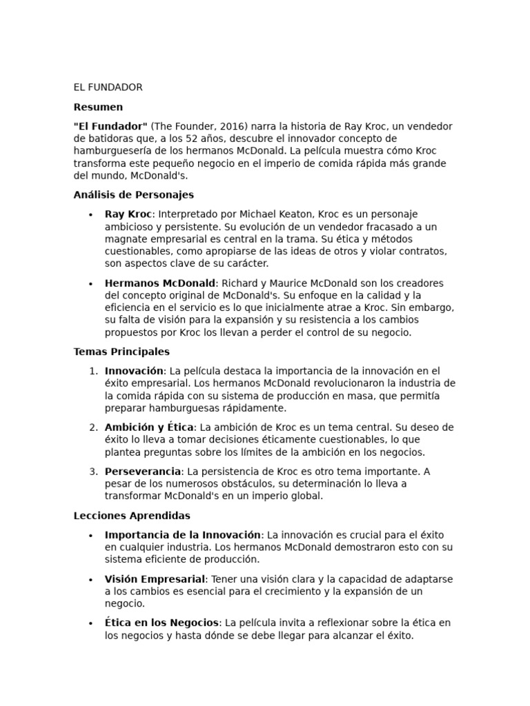 El Fundador | PDF