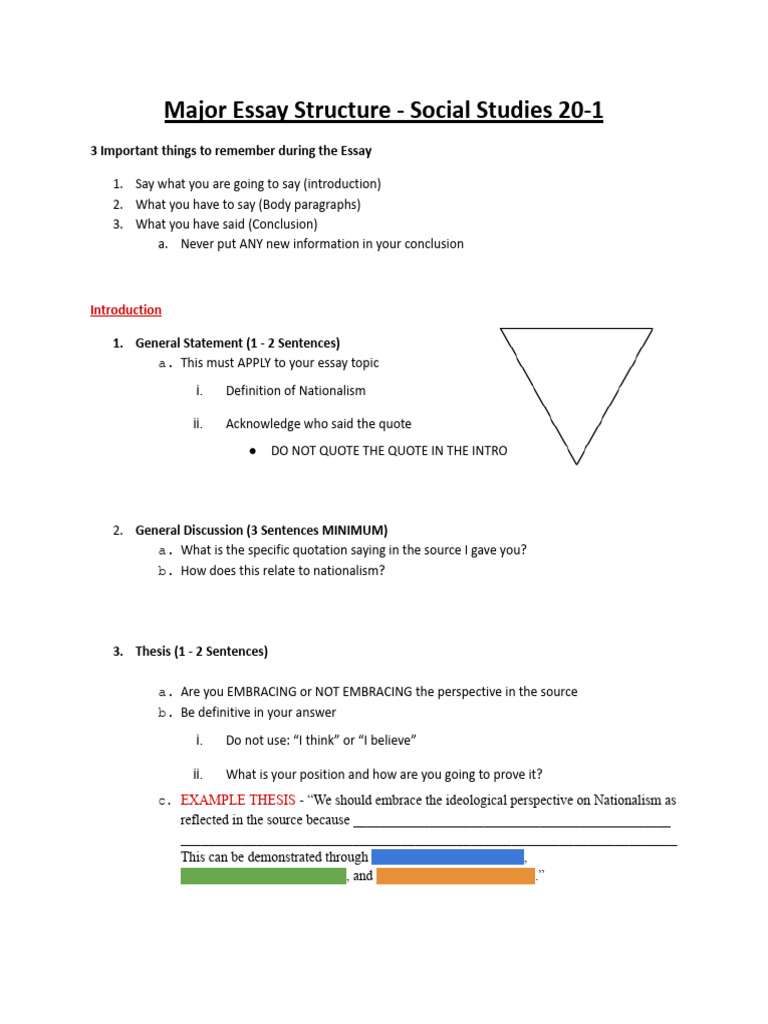 Major Essay Structure - 20-1-2025 | PDF