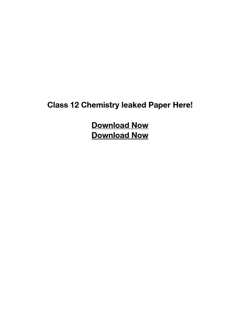 Class 12 Chemistry Board Paper | PDF