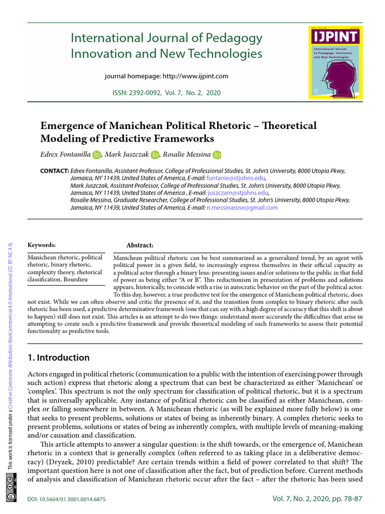 Emergence of Manichean Political RH | PDF | Truth | Rhetoric