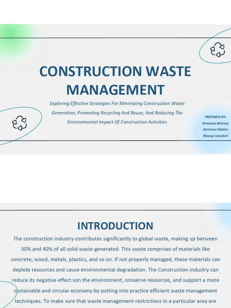 Effective Construction Waste Management Strategies | PDF | Waste ...