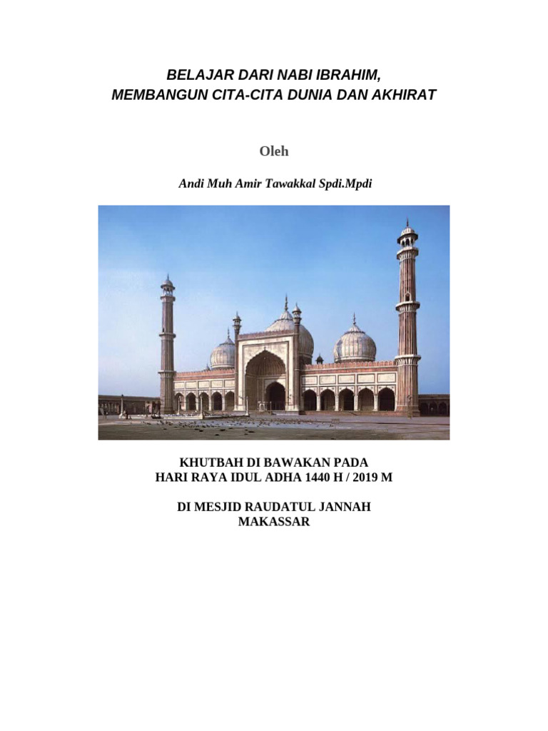 Teladan Nabi Ibrahim: Cita-Cita Dunia dan Akhirat | PDF