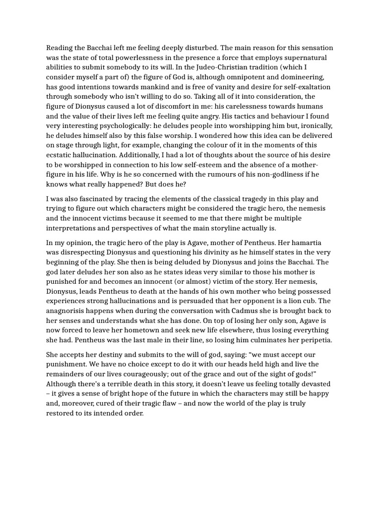 Play Response #1 | PDF