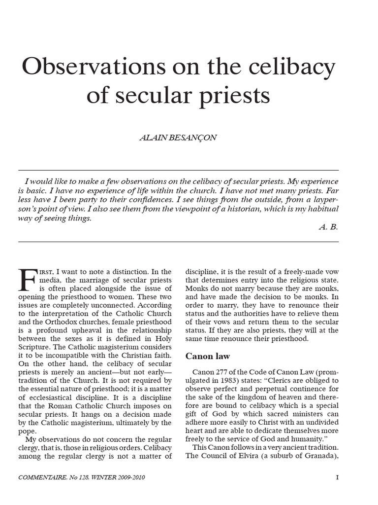 observations-on-the-celibacy-of-secular-priests | PDF | Celibacy ...