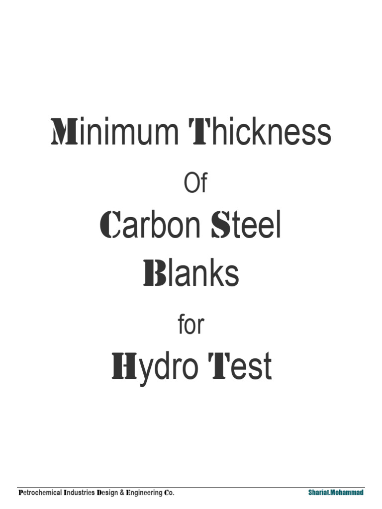 Minimum Thickness for Carbon Steel Blanks | PDF | Materials | Building ...