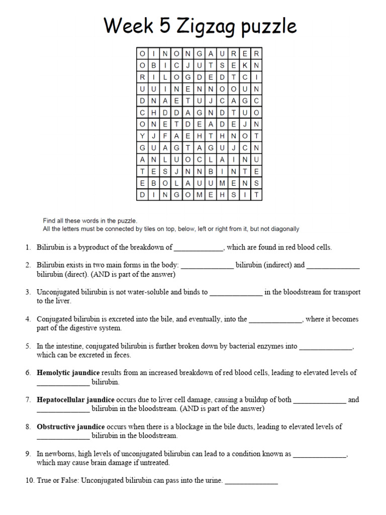 Week5 Zigzag Puzzle Fillable | PDF