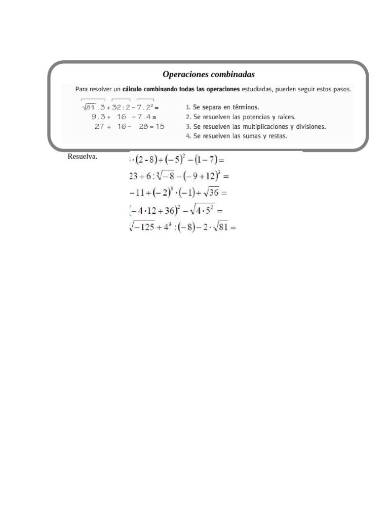 Operacion Combinada | PDF