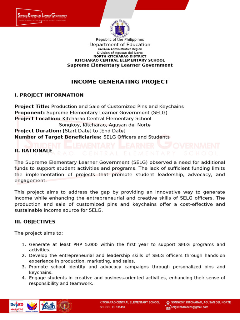 Income Generating Project - Selg | PDF | Economies