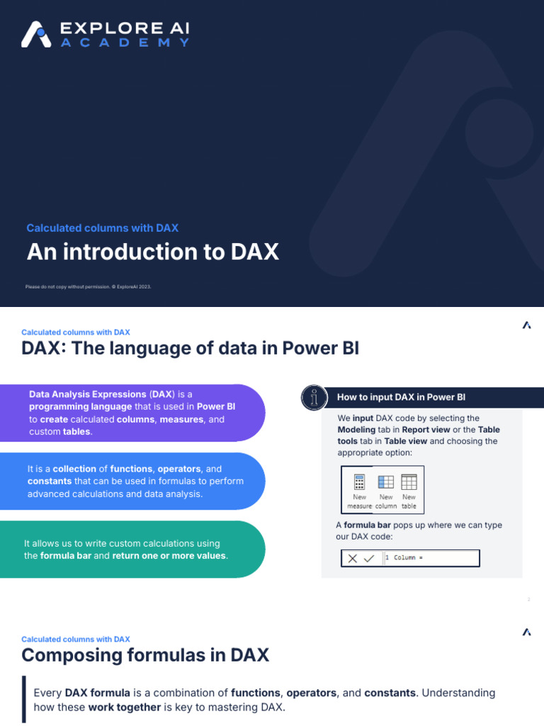 An introduction to DAX [Slides] | PDF | Table (Database) | Data