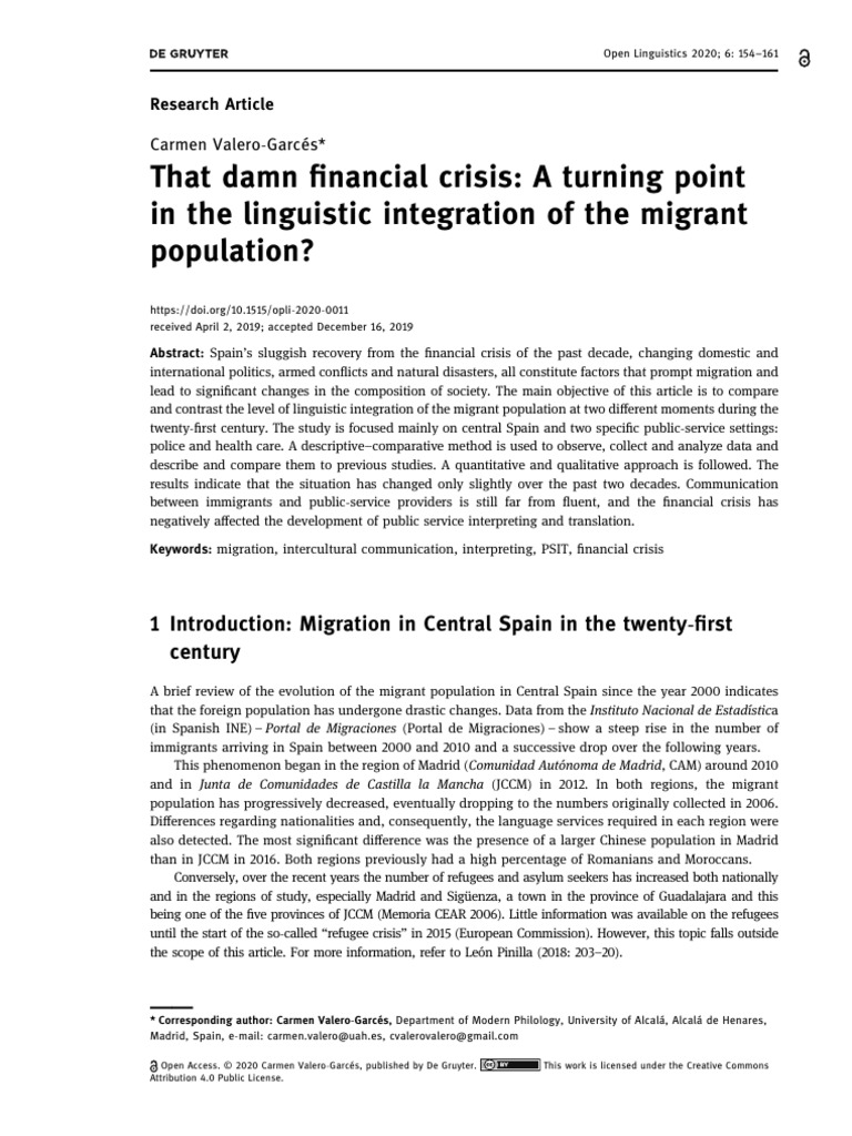 That Damn Financial Crisis - A Turning Point in The Linguistic ...