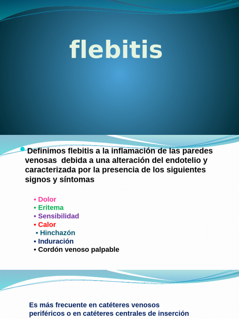 Tipos y Manejo de la Flebitis Venosa | PDF | Terapia intravenosa ...