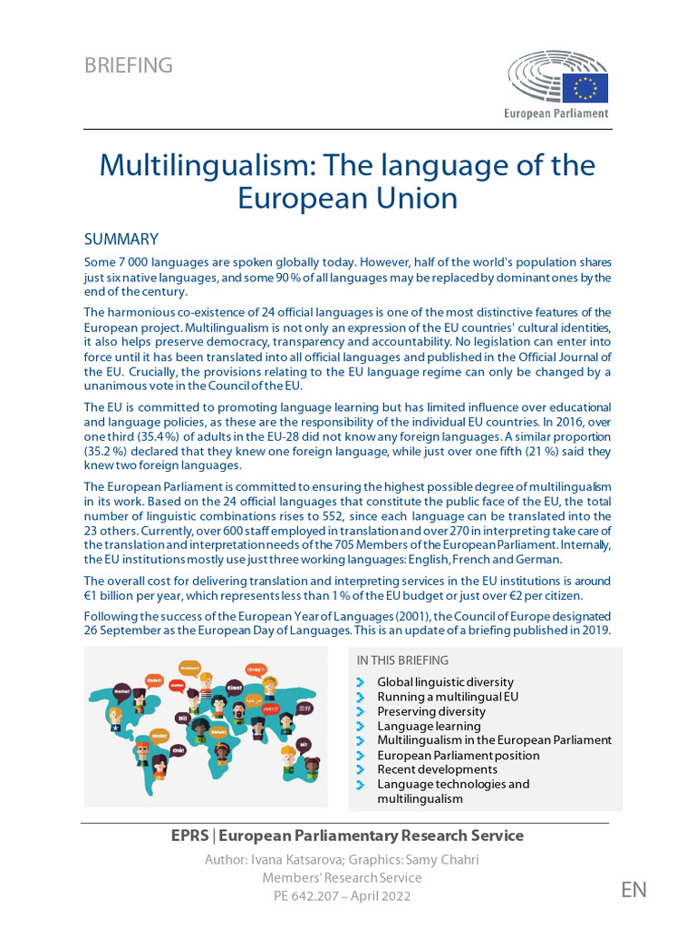 Multilingualism | PDF | European Parliament | World Politics