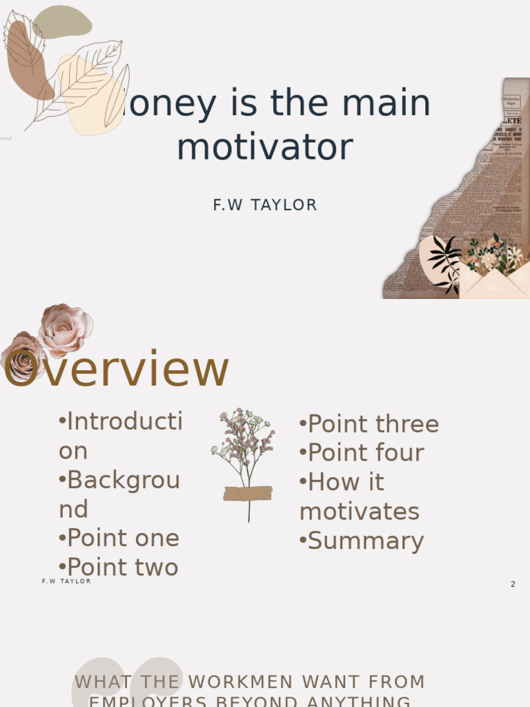 Money Is The Main Motivator | PDF | Piece Work | Incentive
