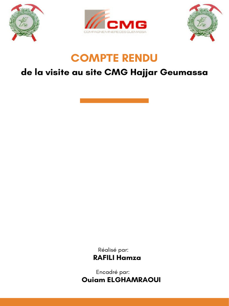 Visite au site CMG Guemassa | PDF | Perçage | Moteurs