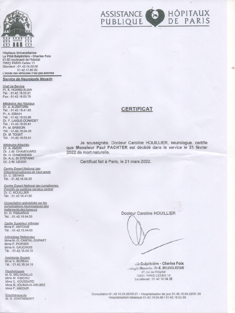 Certificat Décès | PDF