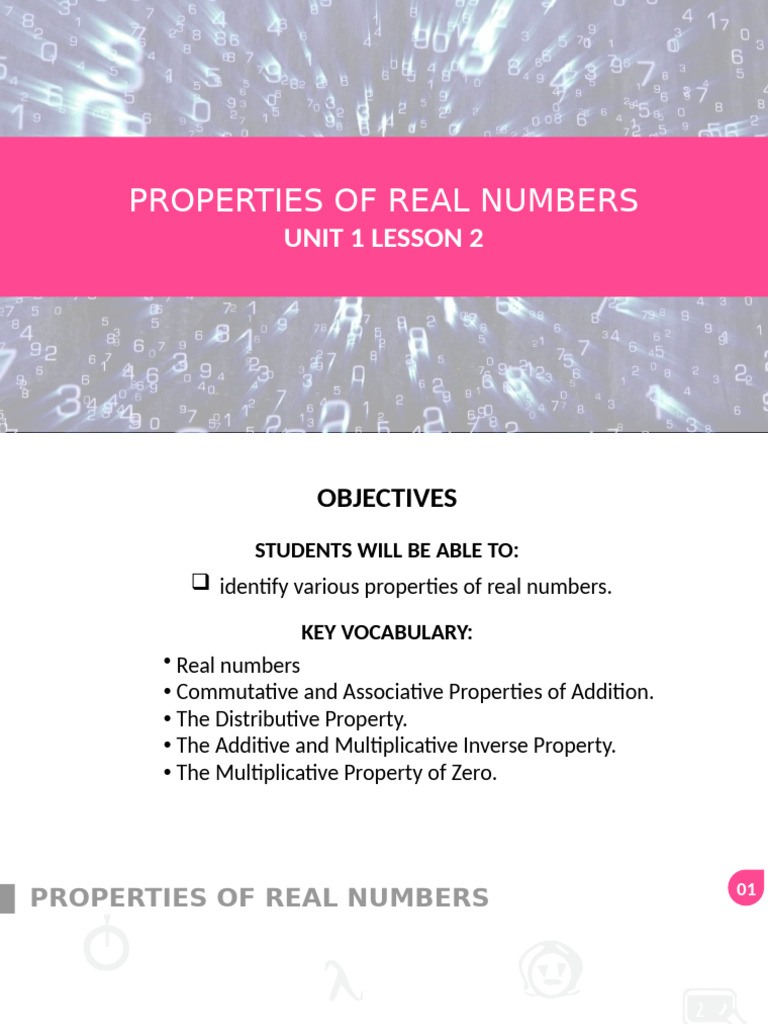 Propieties of Real Numbers | PDF | Numbers | Multiplication