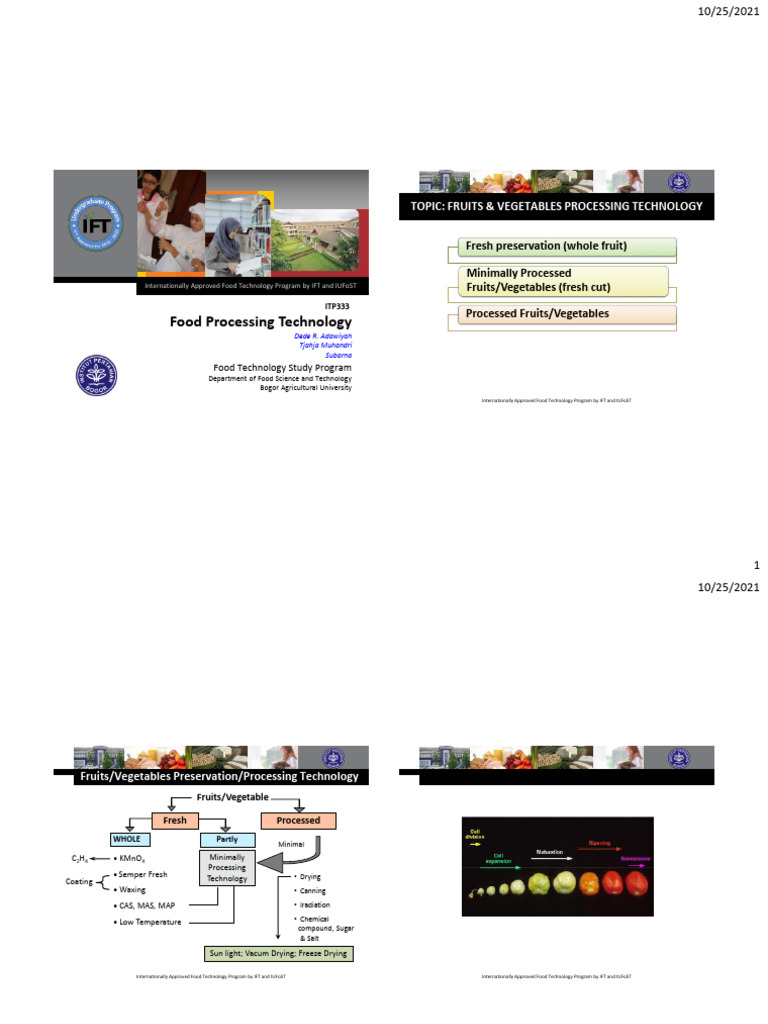 Handout 9 Fruit Vegetable Processing - DRA | PDF | Vegetables | Food ...