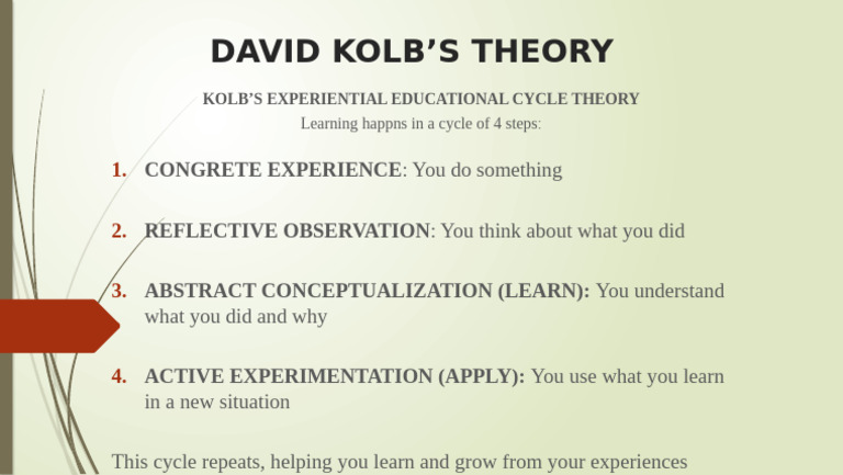 Kolb's Theory | PDF