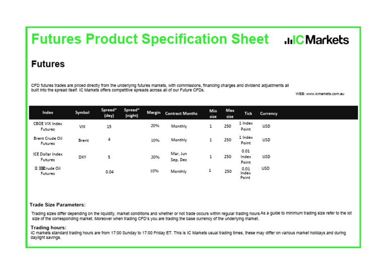 Futures-Product-Specification-Sheet | PDF | Futures Contract ...