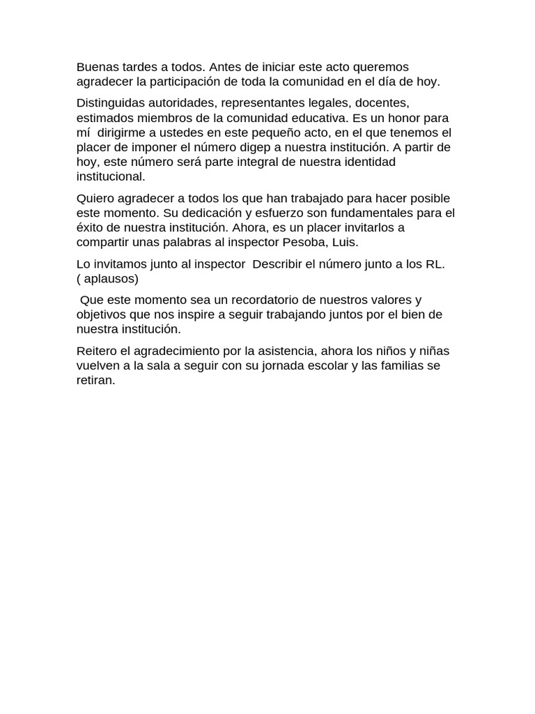 Acto Protocolar | PDF