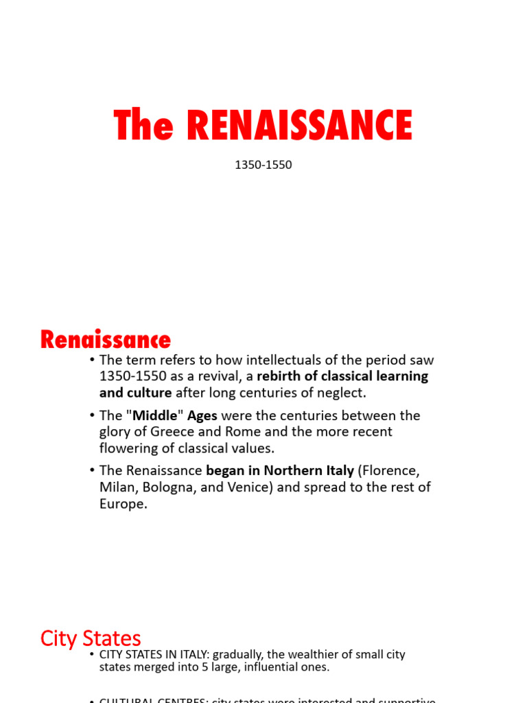 Week 7-8 - The Renaissance Part 1 | PDF | Renaissance