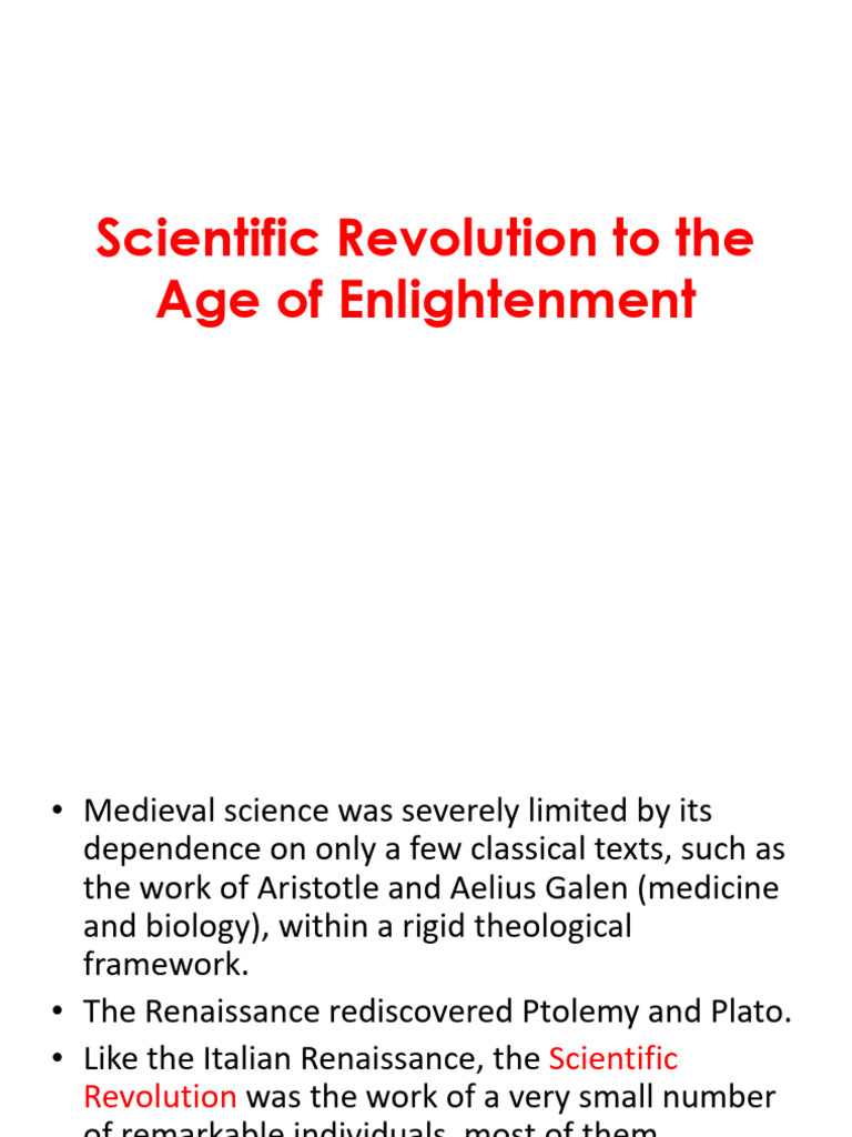 Week 13 - Scientific Revolution and The Enlightenment | PDF | Galileo ...