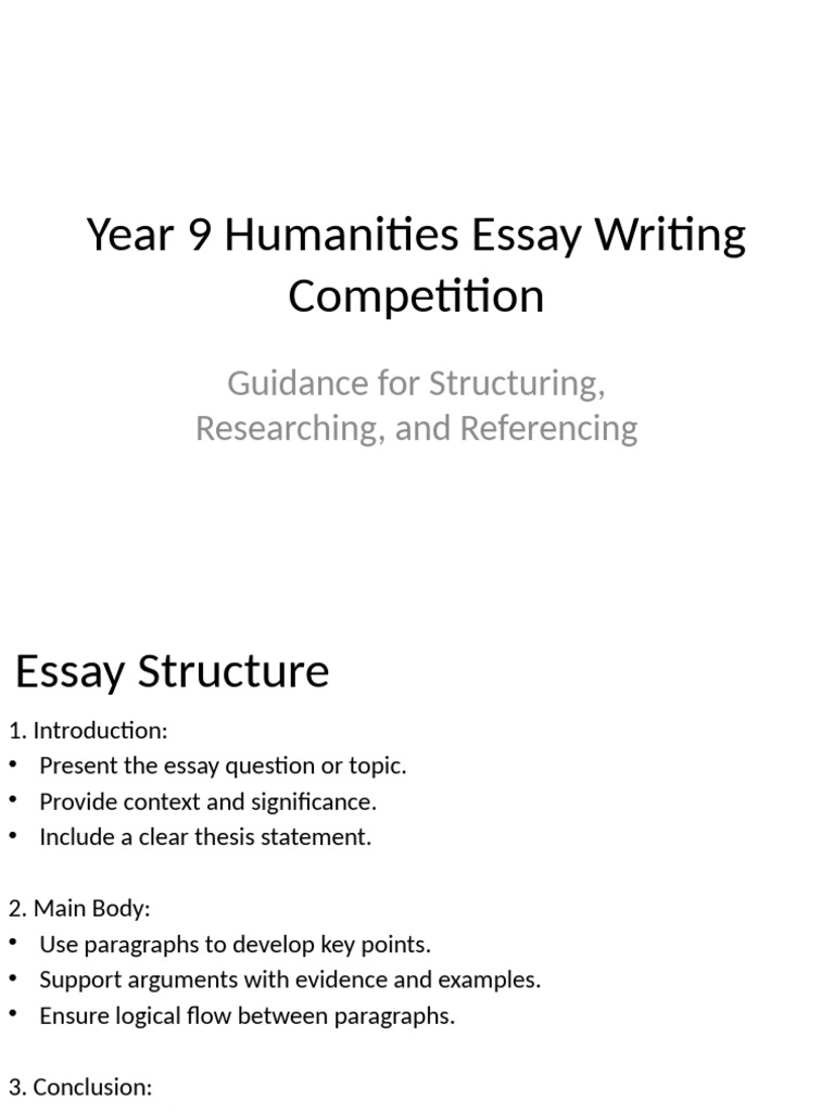 Year9 Humanities Essay Writing Competition | PDF