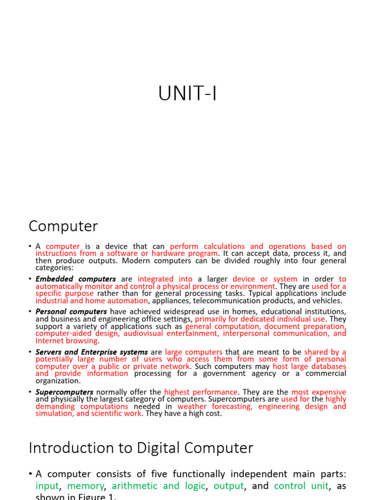 Unit 1 Merged | PDF | Computer Data Storage | Central Processing Unit