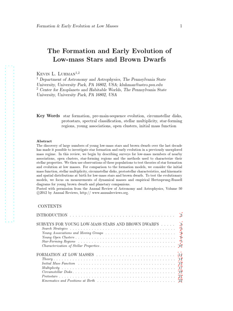 Low-Mass Star Formation Review | PDF | Stars | Star Formation
