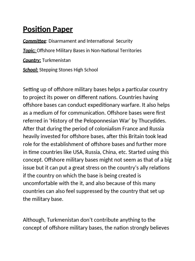 HMUN Position Paper Swayam Tekaley | PDF | Global Politics ...