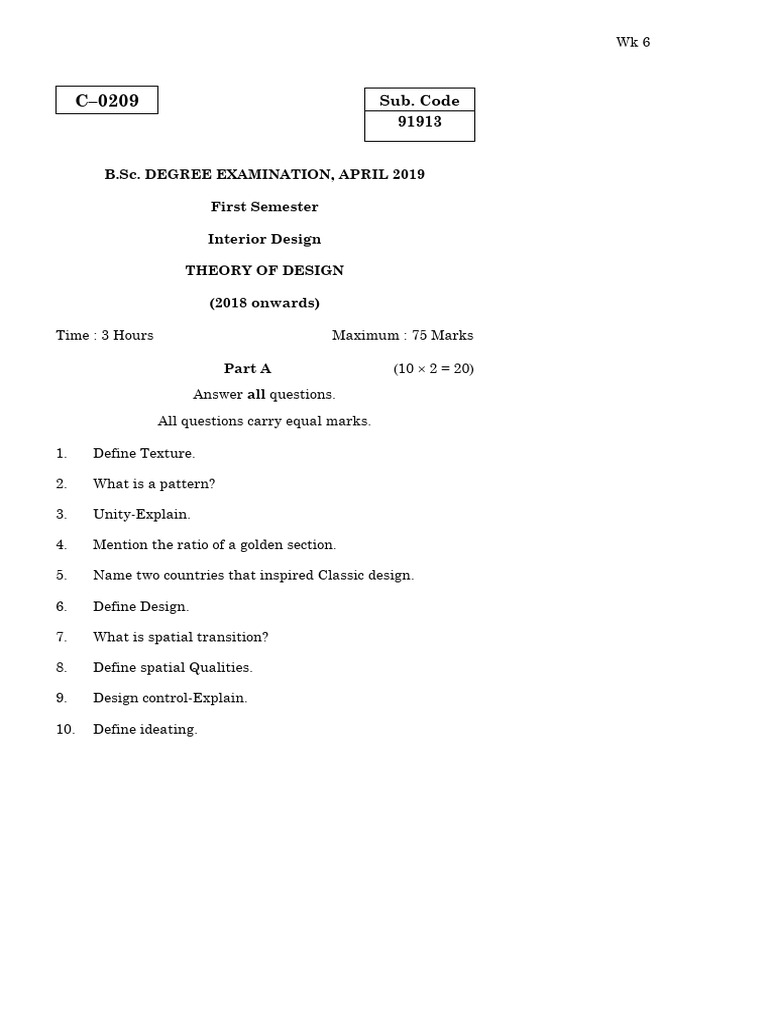 Interior Design Exam Questions 2019 | PDF | Window