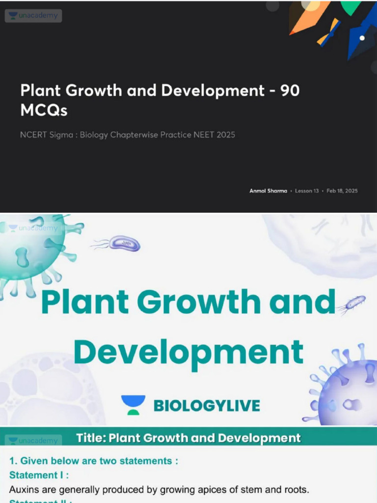 Plant Growth and Development 90 MCQs No Anno | PDF