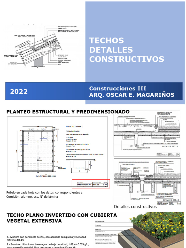 Detalles Constructivos de Techos 2022 | PDF | Techo | edificio