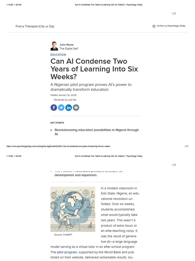 Can AI Condense Two Years of Learning Into Six Weeks - Psychology Today ...