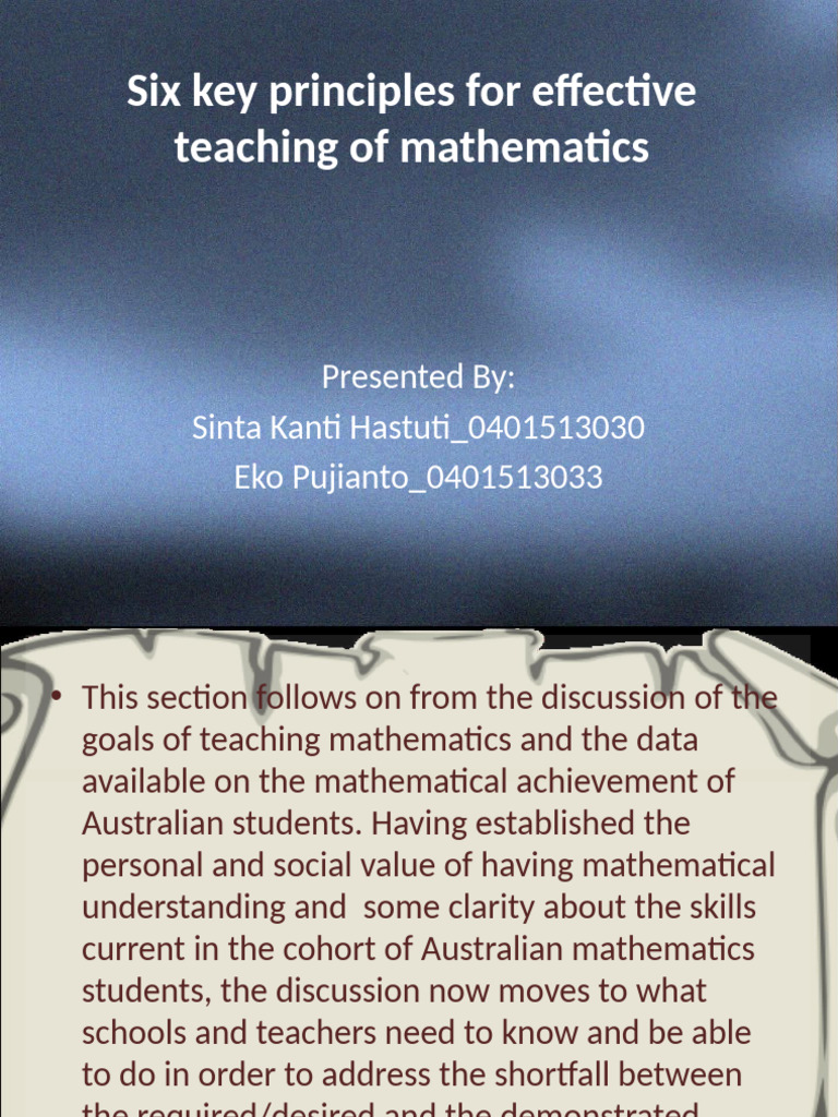 Six Key Principle For Effective | PDF | Pedagogy | Teachers