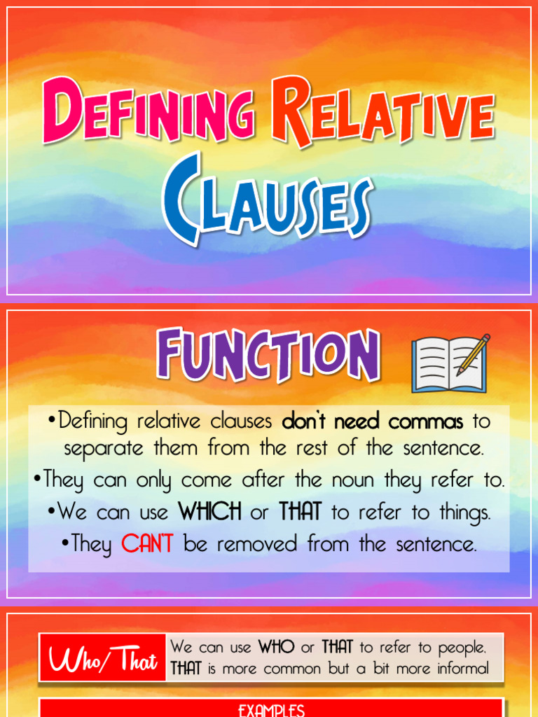 Understanding Defining Relative Clauses | PDF