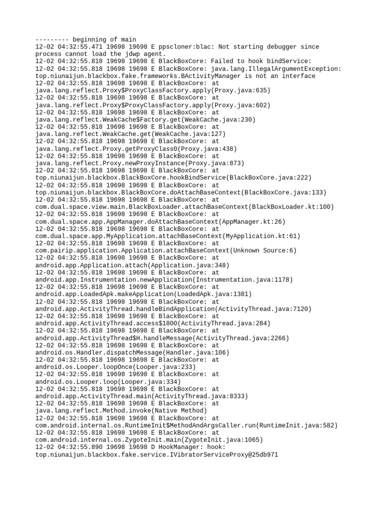Com - Dual.space - Parallel.apps - Multiaccounts.appscloner Logcat | PDF | Software | Computing