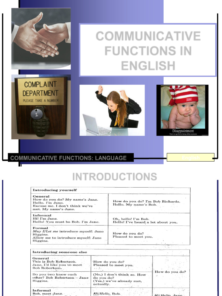 Communicative Functions in English | PDF | Psychology | Social Psychology Communicative Functions in English | PDF | Psychology | Social Psychology