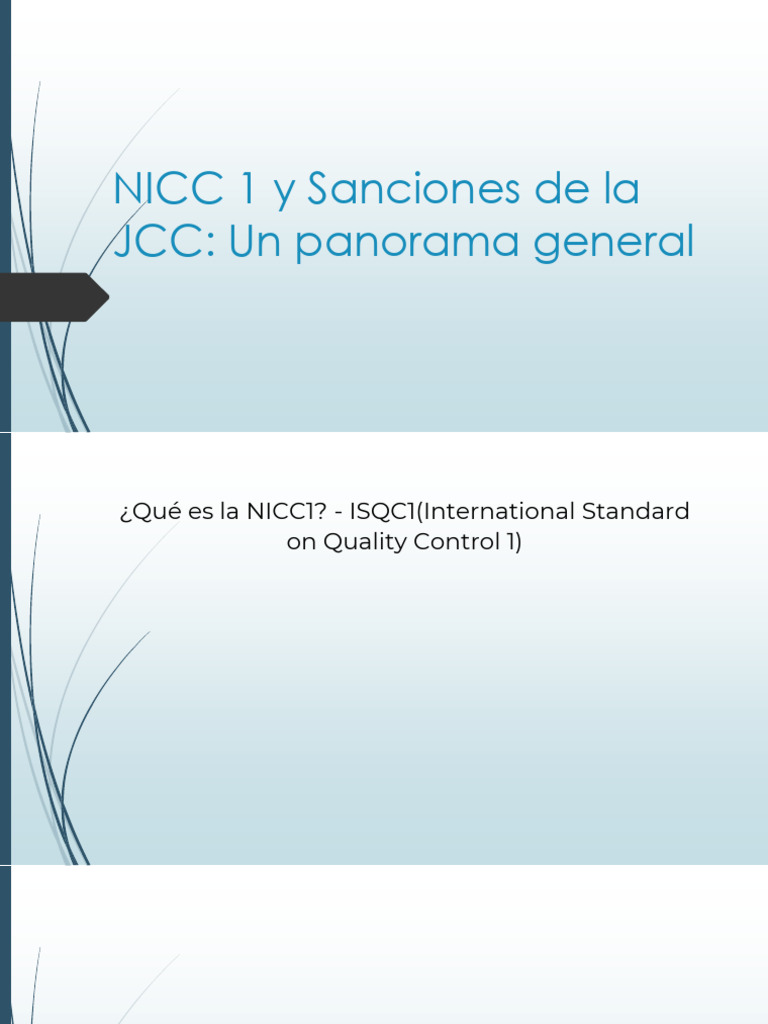 NICC 1 y Sanciones de La JCC - Un Panorama General | PDF | Auditoría